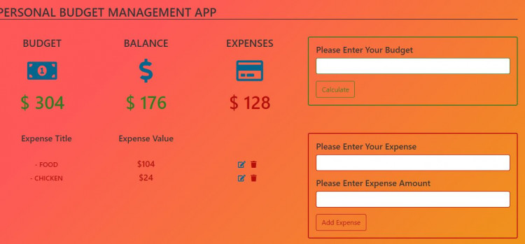 Personal Budget Management App using JavaScript with Free Source Code | SourceCodester